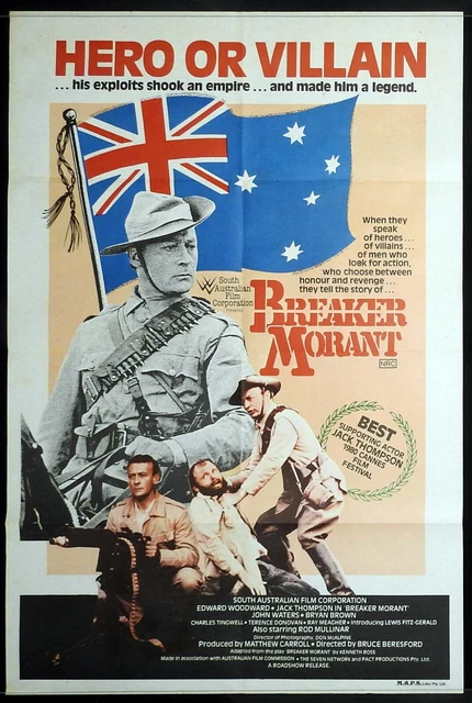BREAKER MORANT ORIGINAL Australian One sheet Movie poster Edward Woodward $150.00 - PicClick AU