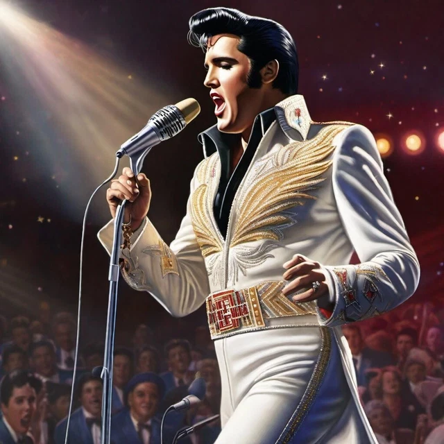 ELVIS INSPIRED FAN Art Elvis Presley Singing Into A Mic £2.50 - PicClick UK