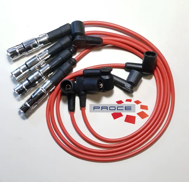 ZÜNDKABEL + 4X Zündkerzen Mercedes W201 W124 W123 W460 461 463 1,8-2,3 M102 ROT EUR 78,60 ...