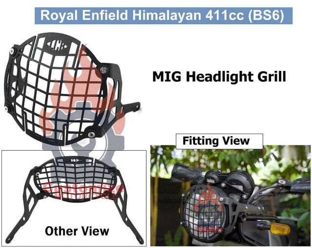 GRIGLIA FARO NERA "MIG adatta per Royal Enfield Himalayan 411 BS6" EUR ...