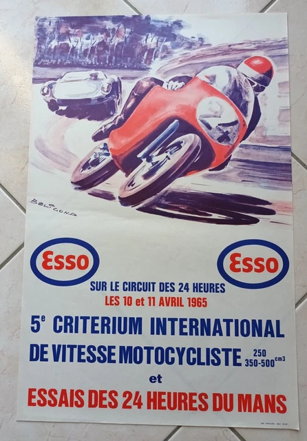Affiche Originale Essai 24 Heures Du Mans 1965 Poster Test 24h00 Du