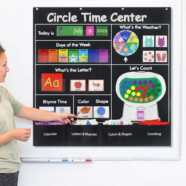 KIDS LEARNING MONTHLY Calendar Pocket Classroom Pocket Chart Calendar ...