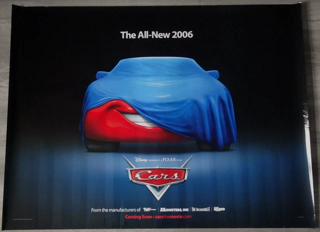 CARS PIXAR POSTER Cinema Quad Original Teaser Disney 2006 Lightning ...