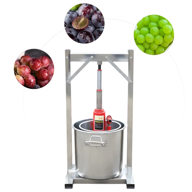 NEW 12L STAINLESS Steel Fruit Press Wine Cider Making Machine Grape ...