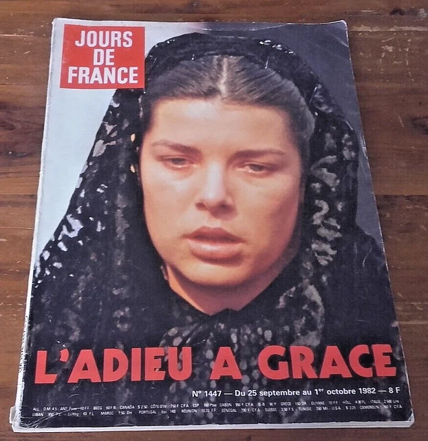 JOURS DE FRANCE N°1447 25/09/1982 Mort De Grace Kelly De Monaco EUR 1 ...