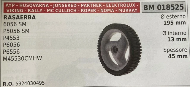 ROUE TONDEUSE BRUMAR Ayp-Husqvarna-Jonsered-Partenaires et Autres ...