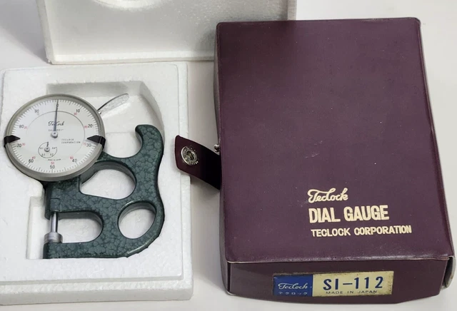 Vtg 60s Teclock Thickness Dial Gauge Indicator Si 112 Japan Mib Box 69 99 Picclick Ca