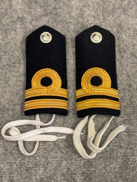 ROYAL NAVY LIEUTENANT Officer Bullion Wire Shoulder Boards for Dress ...