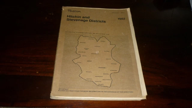 BRITISH TELECOM HITCHIN and Stevenage District Phone Book , 1982. £1.99 ...