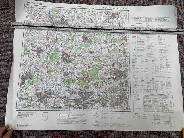 1980S GERMAN MILITARY Map of Germany - Lünen £10.00 - PicClick UK