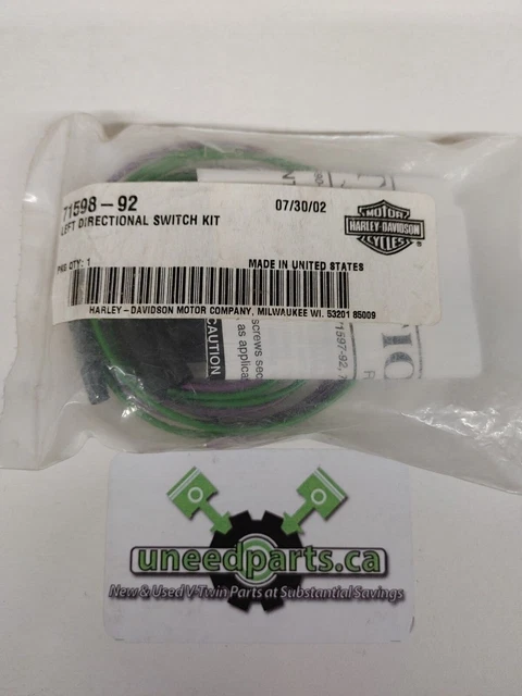 GENUINE HARLEY DAVIDSON Left Directional Switch Kit 71598-92 £17.30 ...
