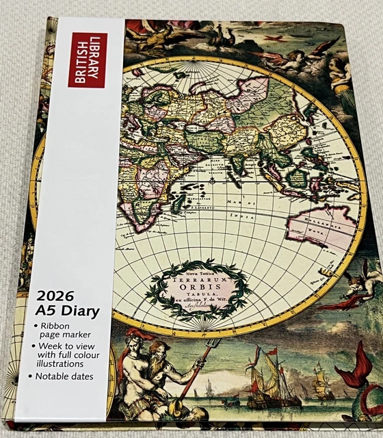 A5 WEEKLY DIARY 2026 with Map Designs from the British Library ...