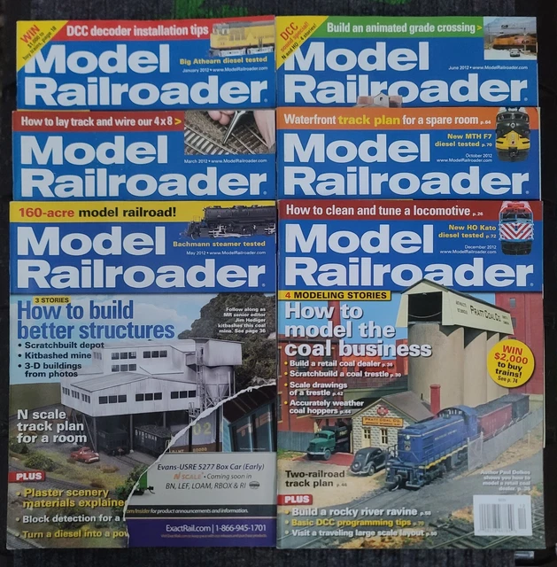 MODEL RAILROADER MAGAZINE 2012 Multi Month Locomotive Train Hobby Craft ...