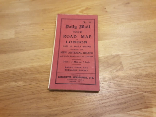 1926 DAILY MAIL Motor Road Map Of South East England Front And London ...
