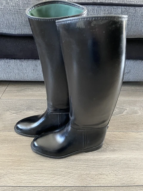 AIGLE RIDING BOOTS Black UK4 EU37 USED Equestrian Watertight Children ...