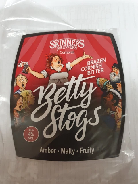 SKINNERS BREWERY BETTY Stogs Bitter Beer Real Pale Ale Pump Clip ...