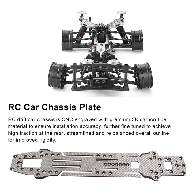 (SILVER SSG)CARBON FIBER RC Drift Car Chassis High Traction Upgrade RC Car 2BD $93.21 - PicClick AU