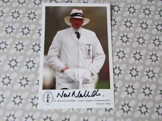 NEIL MALLENDER UMPIRE & England Cricket Player Hand Signed Classic ...