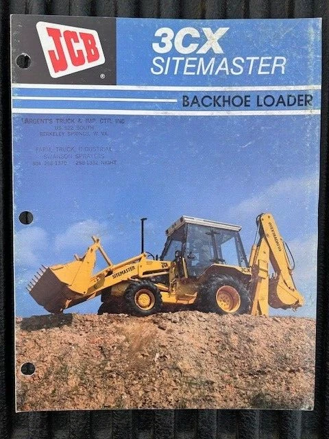 VINTAGE ORIGINAL JCB Trifold 3CX Sitemaster Backhoe Loader flyer $15.99 ...