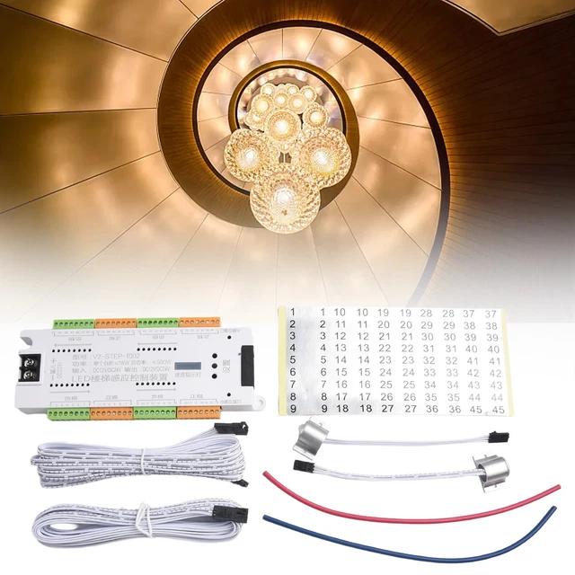 SLEEK MOTION SENSOR Stair Light with Automatic Stairway Ladder Control ...