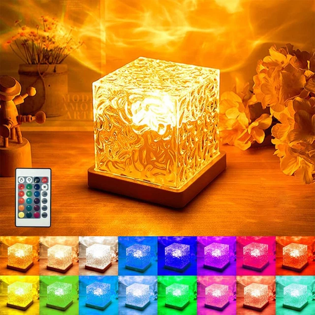 REMOTE AURORA LAMP Cube Northern Lights Dynamic Water Wave Light ...