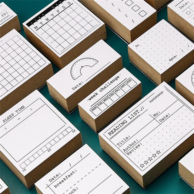 BASIC FUNCTION JOURNAL Stamps Set Monthly Schedule Habit Tracker Daily ...