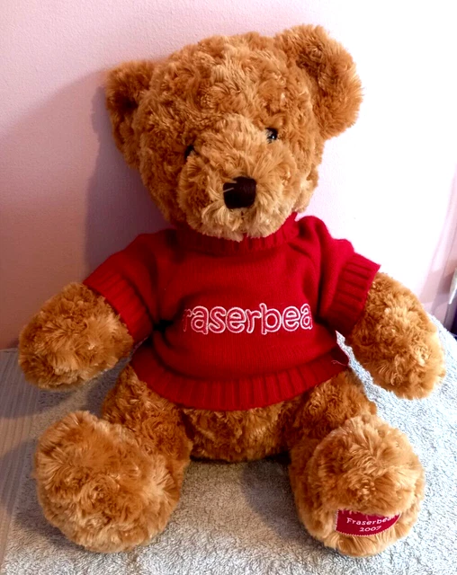 HOUSE OF FRASER Teddy Bear 2007 Wearing Red Jumper Soft Toy plush £12. ...