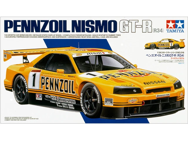 RARE KIT TAMIYA 1/24 Model kit Nissan Skyline Pennzoil NISMO GT-R R34 ...