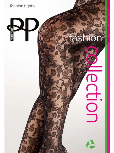 PRETTY POLLY FLORAL Lace Patterned Fashion Tights £12.00 - PicClick UK