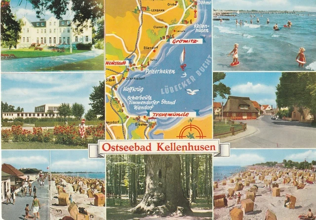 AK MAP, LANDKARTE, Umgebungskarte **OSTSEEBAD KELLENHUSEN** II EUR 1,00 ...