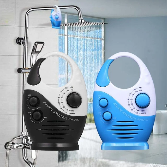 SHOWER RADIO WATERPROOF AM FM Radio Portable Radio Lightweight Mini ...