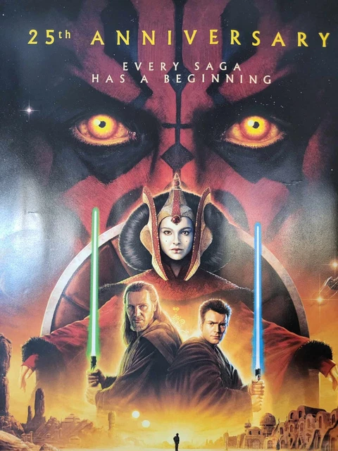 STAR WARS EP 1 THE PHANTOM MENACE 25th anniversary UK quad poster print ...