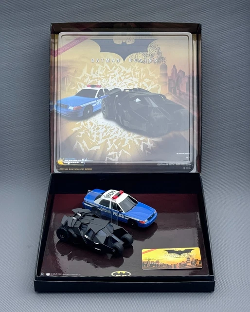 SCALEXTRIC BATMAN BEGINS Batmobile & Gotham Police Car Set C2669A 1/32 ...
