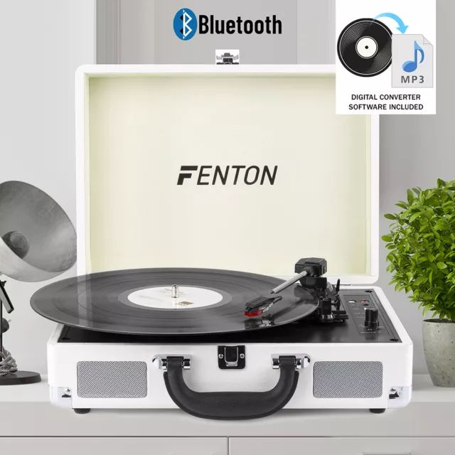 USB VINYL TURNTABLE Deck Record Player Speakers Bluetooth Retro ...