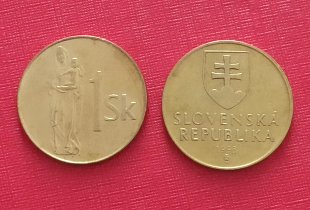 🇸🇰 SLOVACCHIA SLOVAKIA Slovenska 🇸🇰 Moneta Coin 1 Sk Korun 1993 Pre Euro EUR 1,00 - PicClick FR