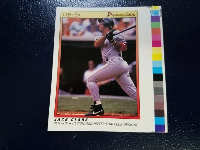 BANDE CODE COULEUR Jack Clark Boston Red Sox 1991 O-Pee-Chee Premier ...