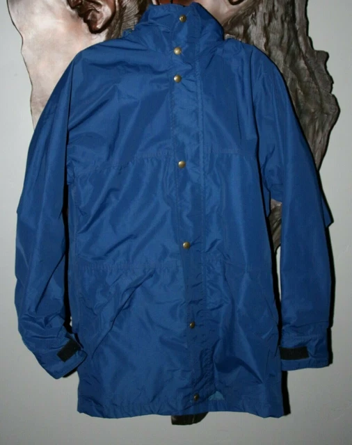 REI GORE TEX Rain Jacket Hood Coat Wind Water Resist Navy Vintage 80s M ...