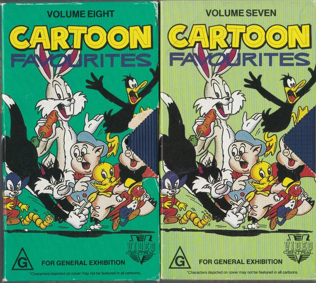 RARE VHS VIDEO Tape Small Box CARTOON FAVOURITES Video Central Vol 7, 8 ...