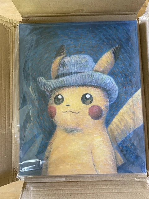 POKÉMON × VAN Gogh Museum: Pikachu - Grey Felt Hat Canvas Wall Art 44.5 ...