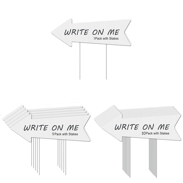 DURABLE CORRUGATED PLASTIC Arrow Signs 17 x 6 inches Directional Yard ...