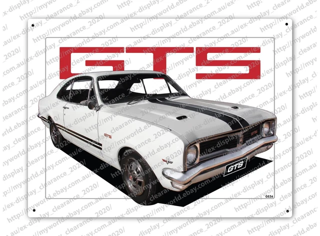 MINI TIN SIGN #0536 x1 TO SUIT WHITE HOLDEN HT GTS MONARO 185MM X 135MM ...