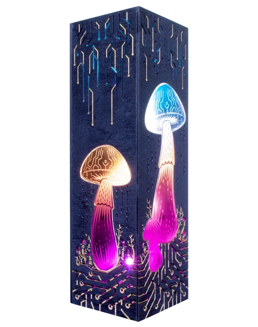CYBERPUNK LED MUSHROOM Lamp Binary Code Sci-Fi Tech Gaming Room Decor ...