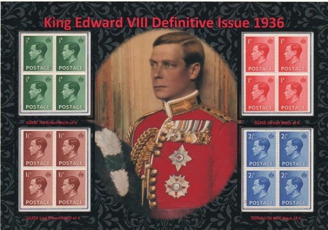 KING EDWARD VIII Beautiful Display 1936 Definitive Issue Mint Blocks Of ...