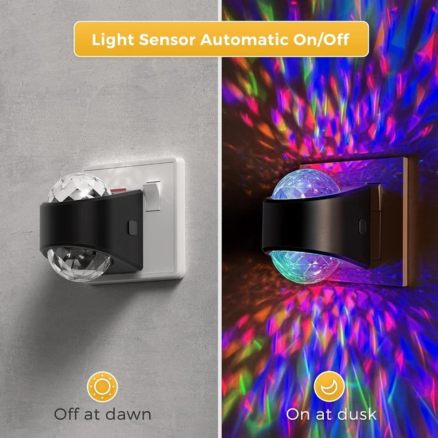 NIGHT LIGHTS PLUG in Wall, Star Projector RGB Night Light with 9 Color ...