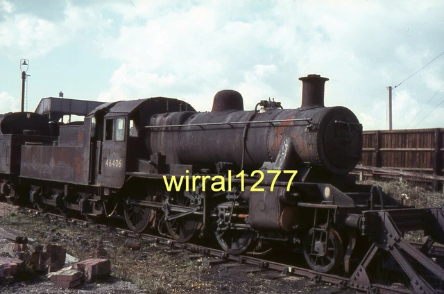 ORIGINAL RAILWAY SLIDE LMS Ivatt "MT 46406 at Newton Heath 26.03.67 £4. ...