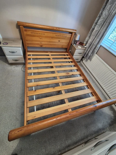 SOLID PINE DOUBLE Bed Frame 4'6" standard £42.32 - PicClick UK