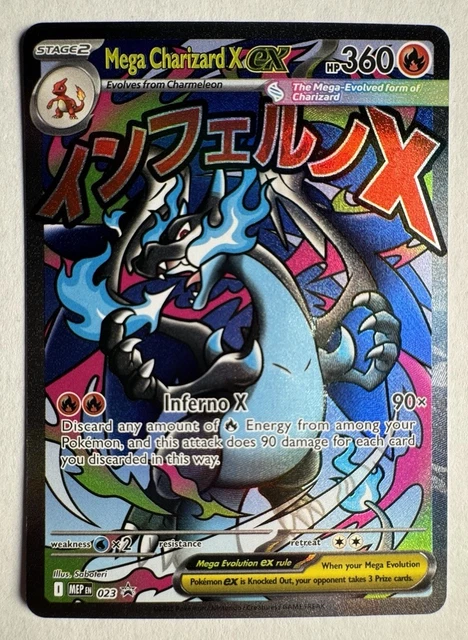 POKÉMON TCG MEGA Charizard X ex MEP 023 Mega Evolution Black Star Promo ...
