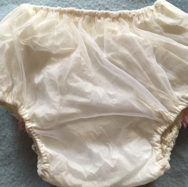 HELENA VINTAGE FRILLY Plastic Lined Baby Girls Pants - White Pink ...