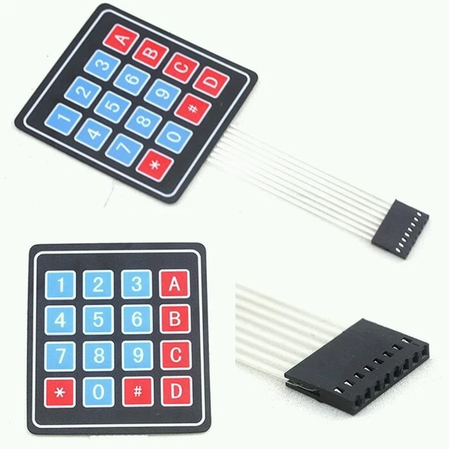 TECLADO MATRICIAL MEMBRANA 16 TECLAS KEYPAD 4x4 ADHESIVO ARDUINO ...