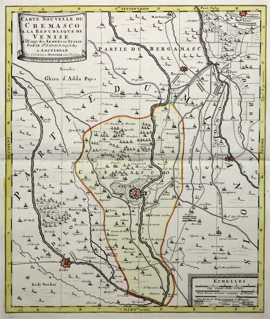 CREMA TERRITORIO ORIGINAL Copperplate Map Covens Mortier 1757 £417.07 ...
